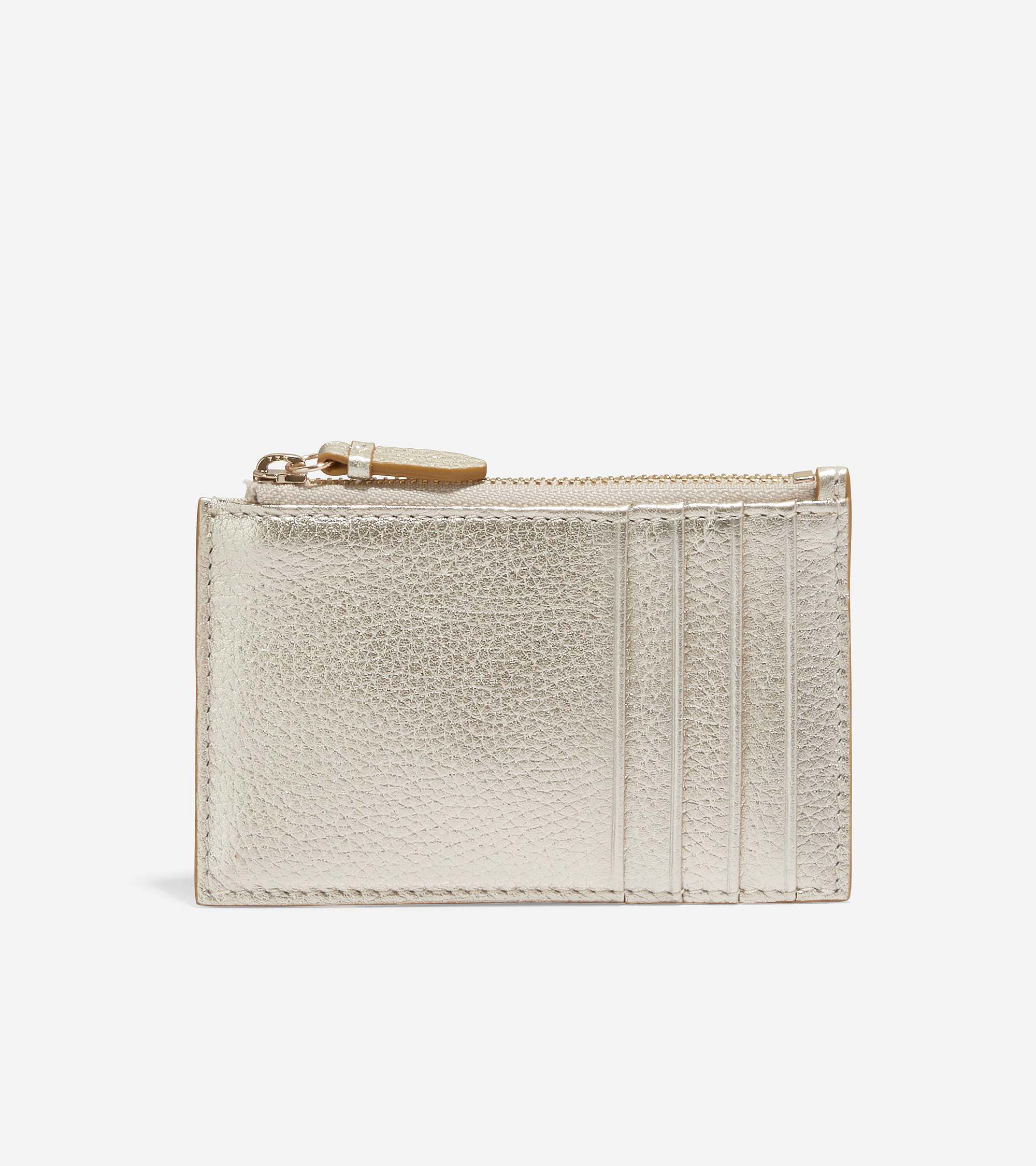 Card Case with Zip Gold