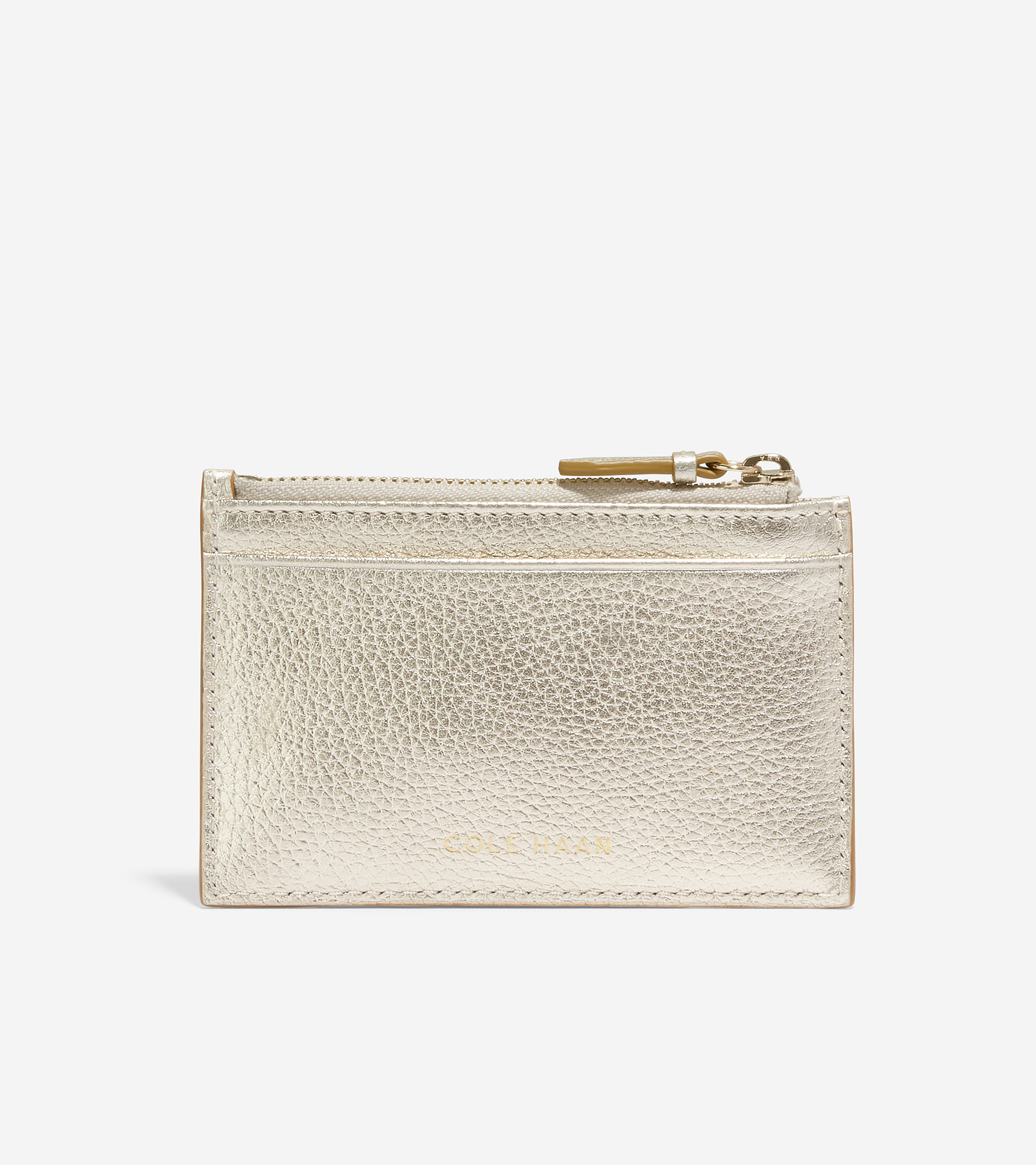 Card Case with Zip Gold