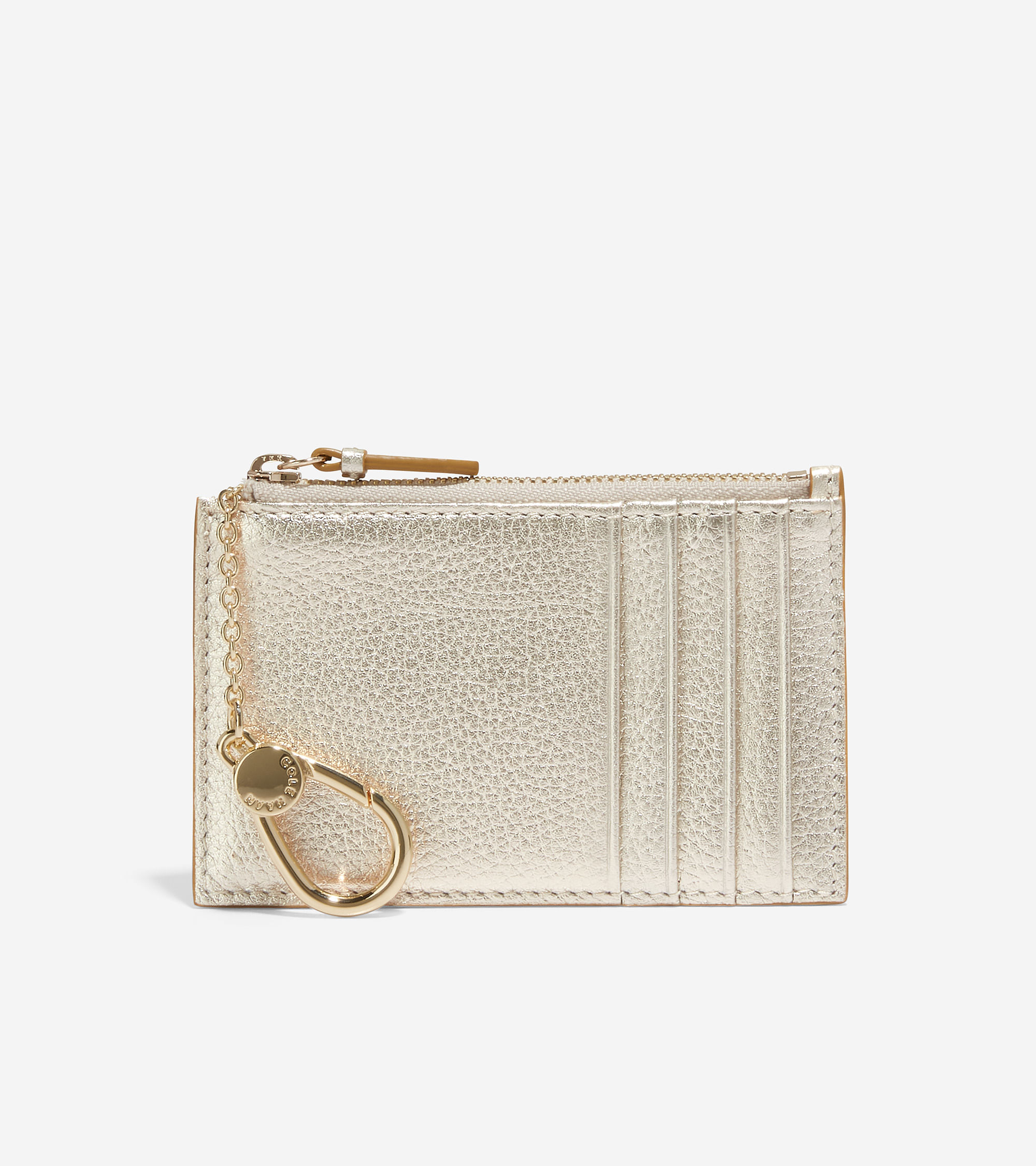 Card Case with Zip Gold