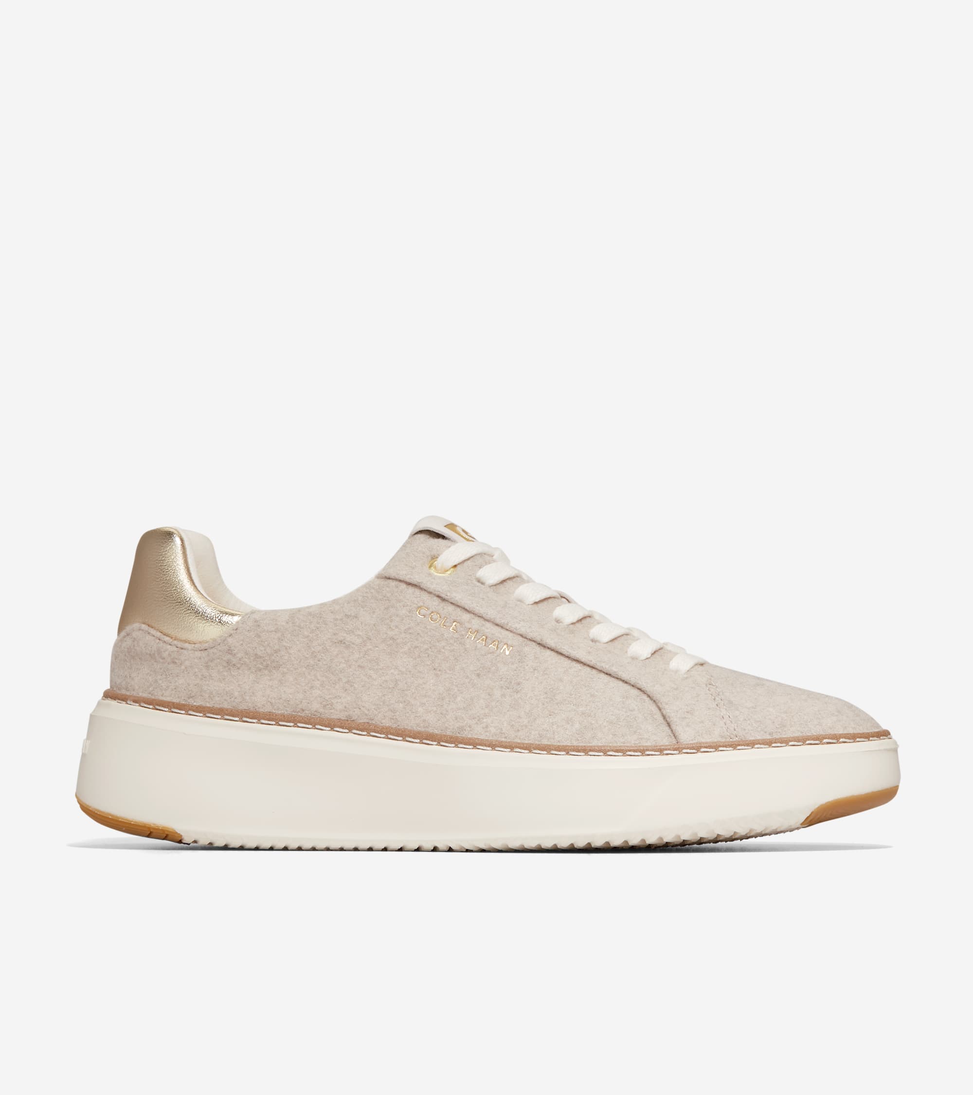 GrandPrø Topspin Sneaker Oatmeal Wool Gold