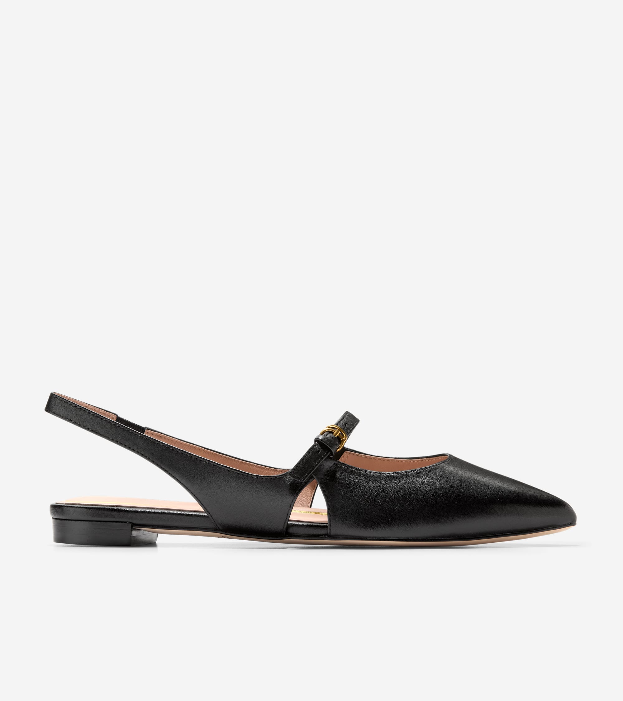 Anya Slingback Flat Black Leather