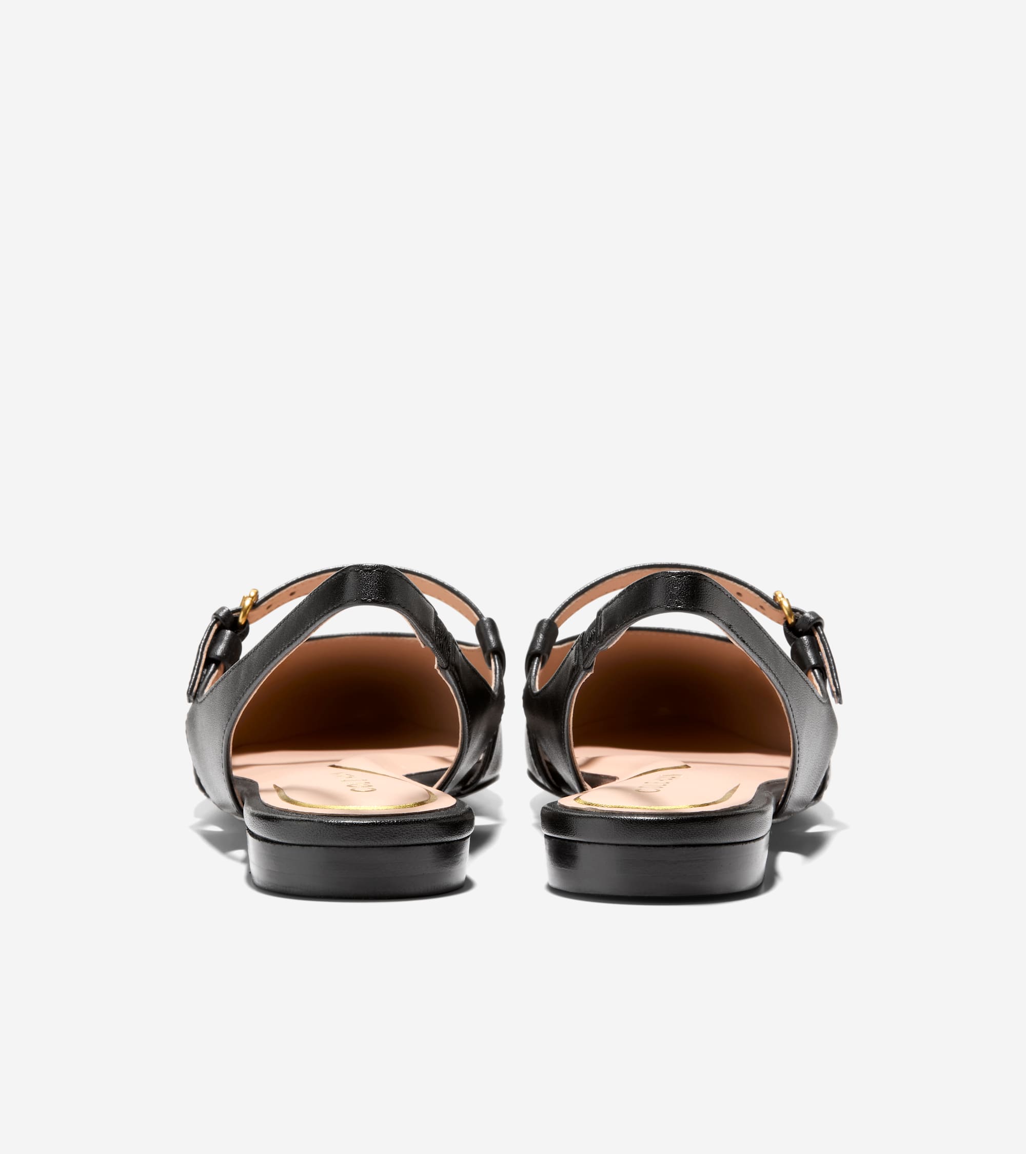 Anya Slingback Flat Black Leather